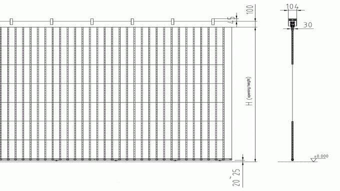 Galvanized Steel Lateral Sliding Shutter Door , Stainless Steel Grill ...